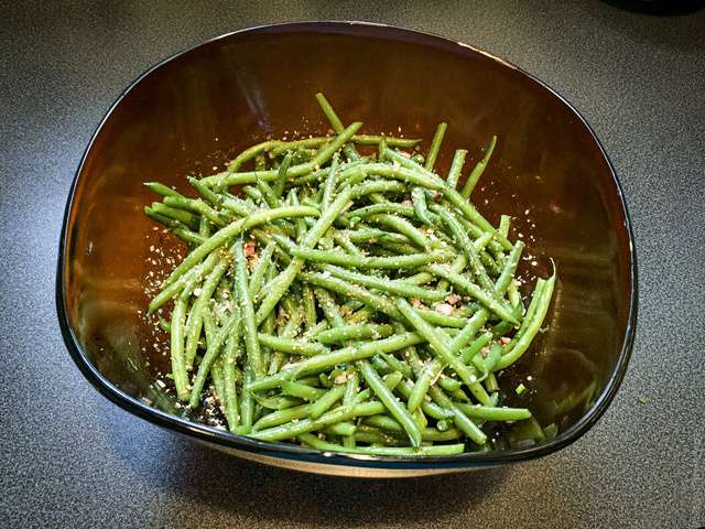 Recettes végétariennes de Salade de haricots verts frais